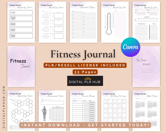 PLR Fitness Bundle – Editable Fitness Planners to Sell – Digital PLR Hub