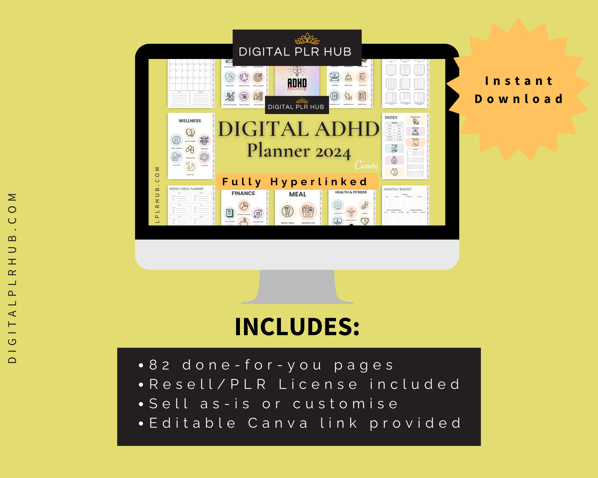 Digital ADHD Planner 2024 – Digital PLR Hub