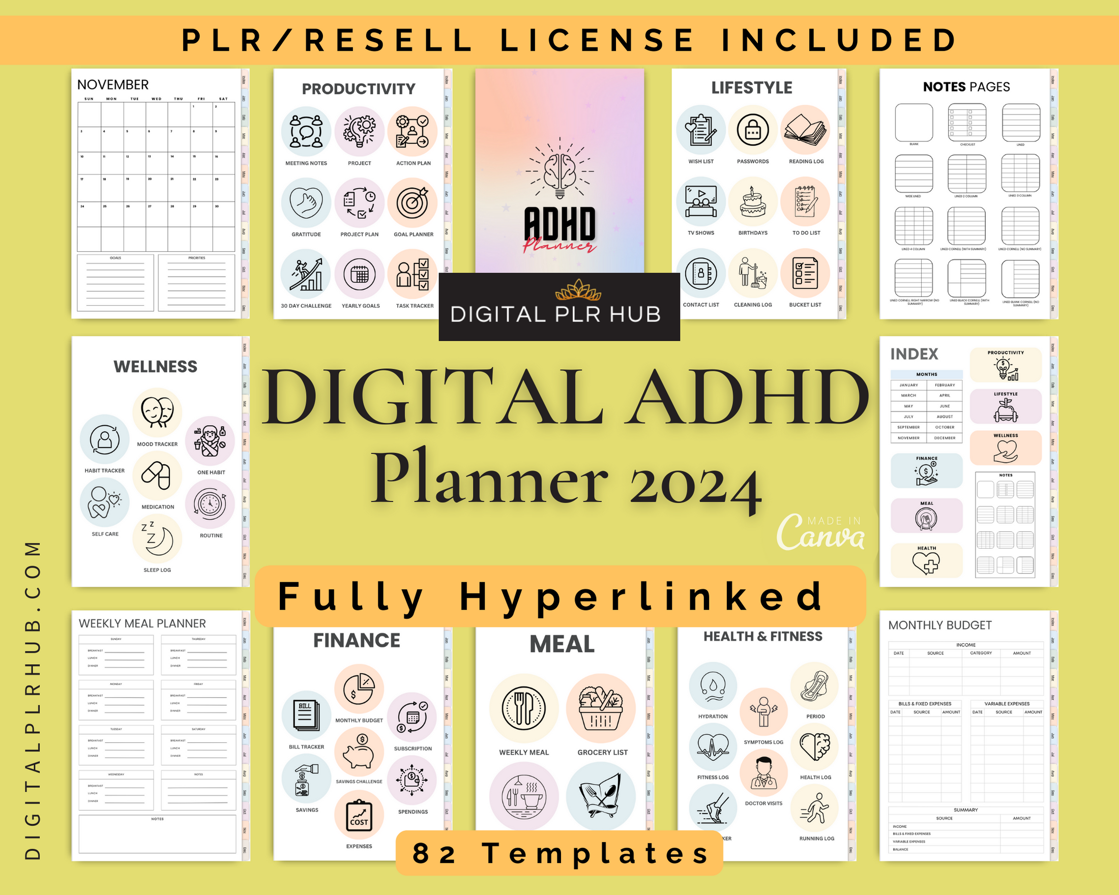 Digital ADHD Planner 2024 – Digital PLR Hub