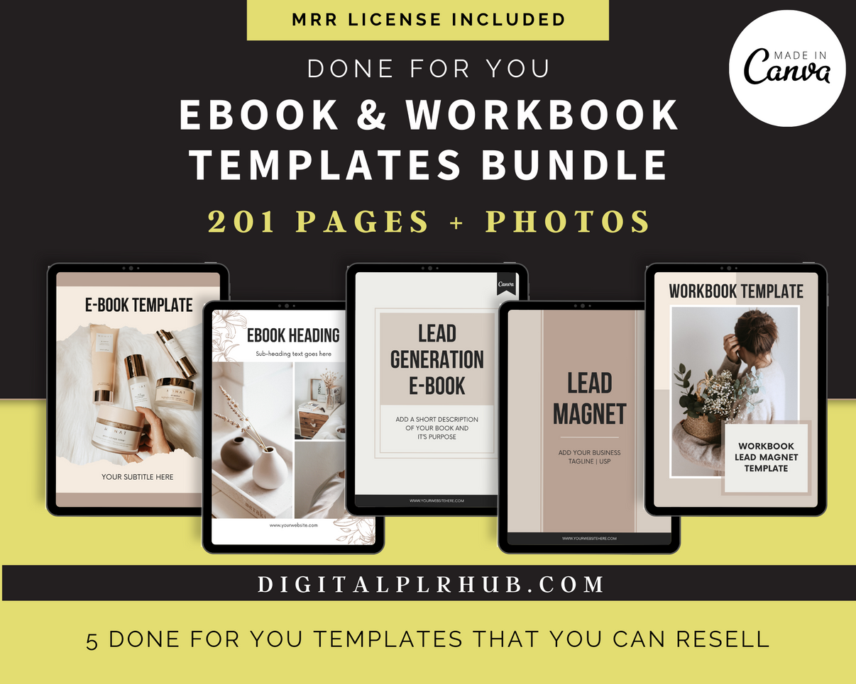 EBook & Workbook Templates MRR Bundle – Digital PLR Hub
