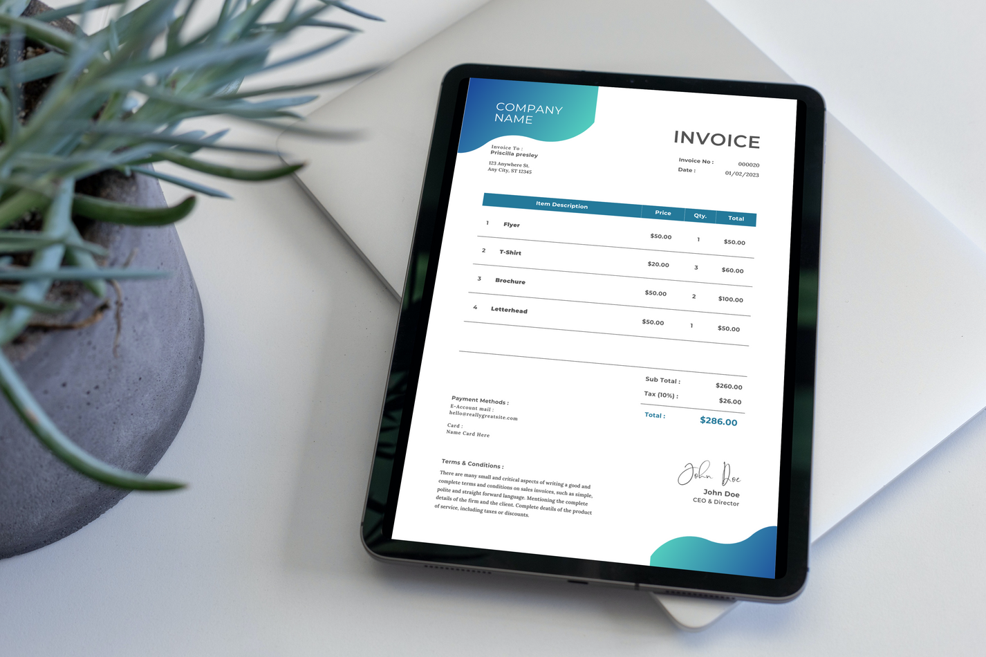 Invoice Template – Digital PLR Hub