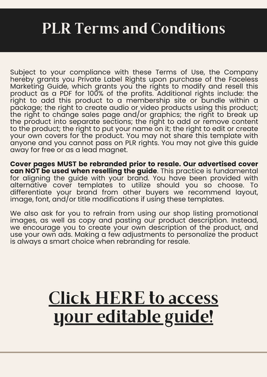 PLR Faceless Marketing Guide – Digital PLR Hub
